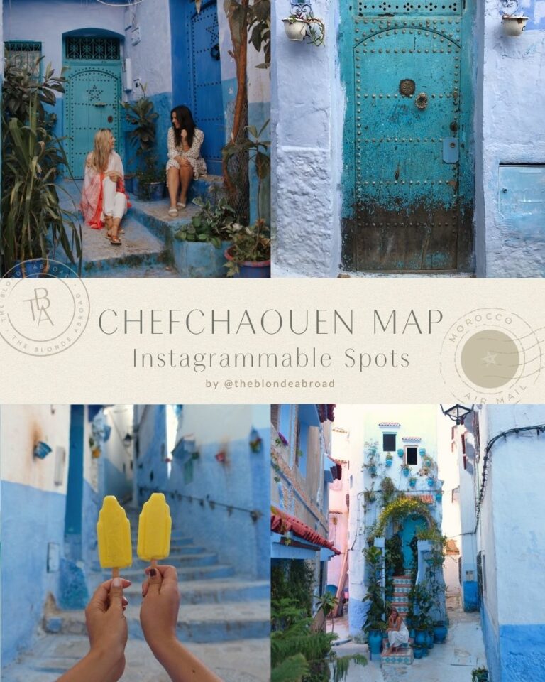 Chefchaouen Instagrammable Photo Spots Map • The Blonde Abroad